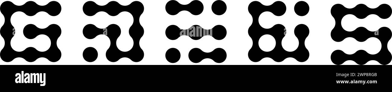 Set Of Connected Black Dots Transition Metaballs Integration Symbol Circles Pattern Vector