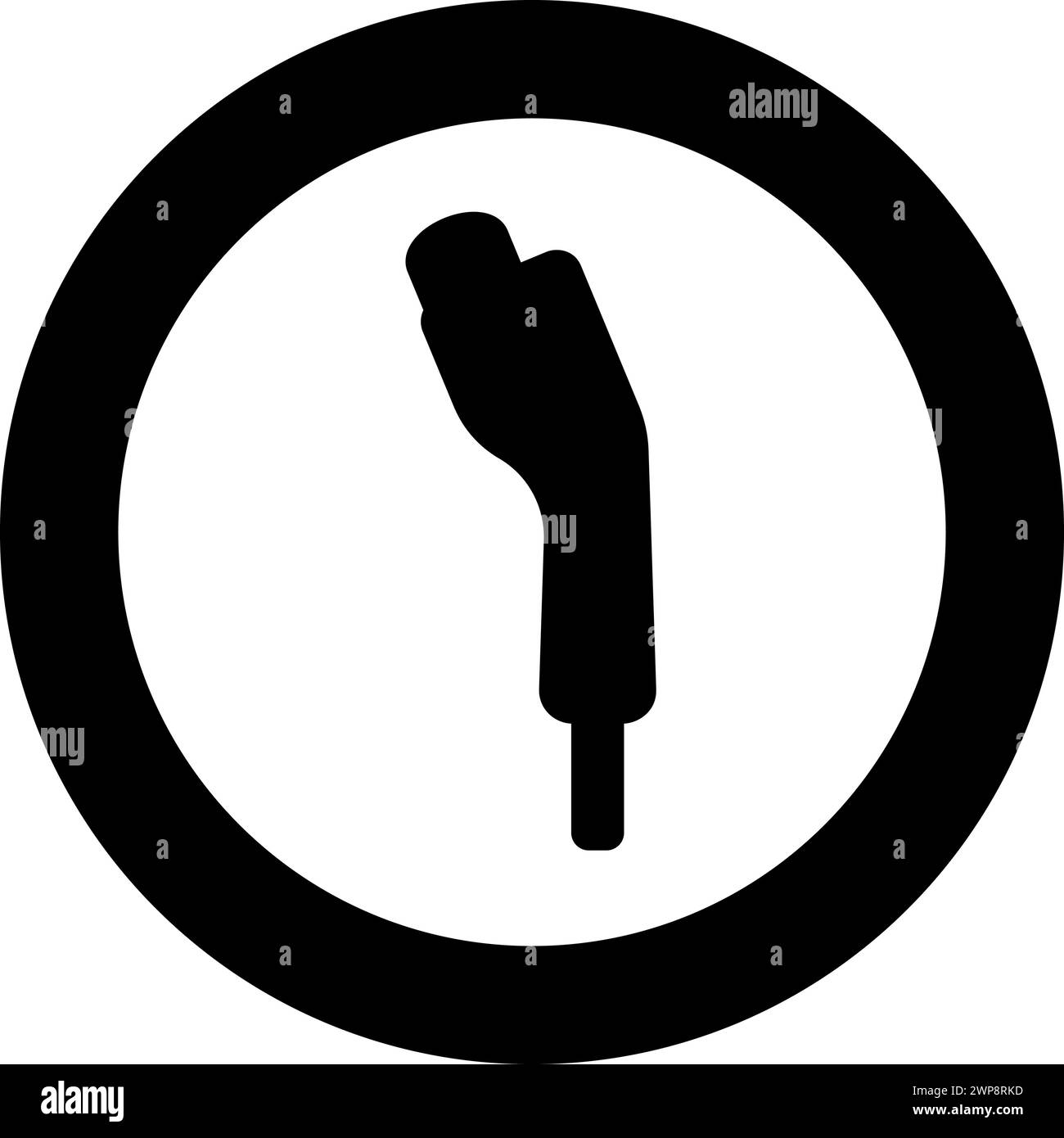 Electric car charger charging plug Ev icon in circle round black color ...