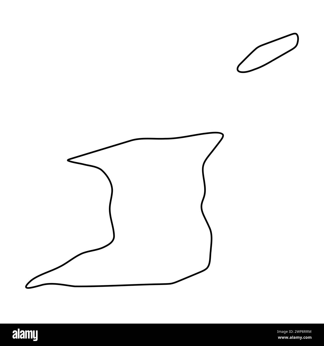 Trinidad and tobago vector outline map Black and White Stock Photos ...