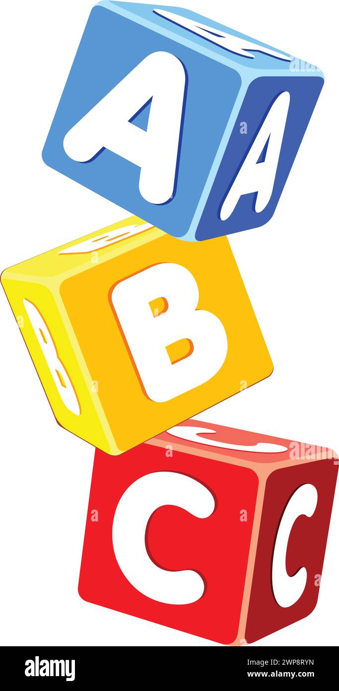 Cube shape wooden block stacked Stock Vector Images - Alamy