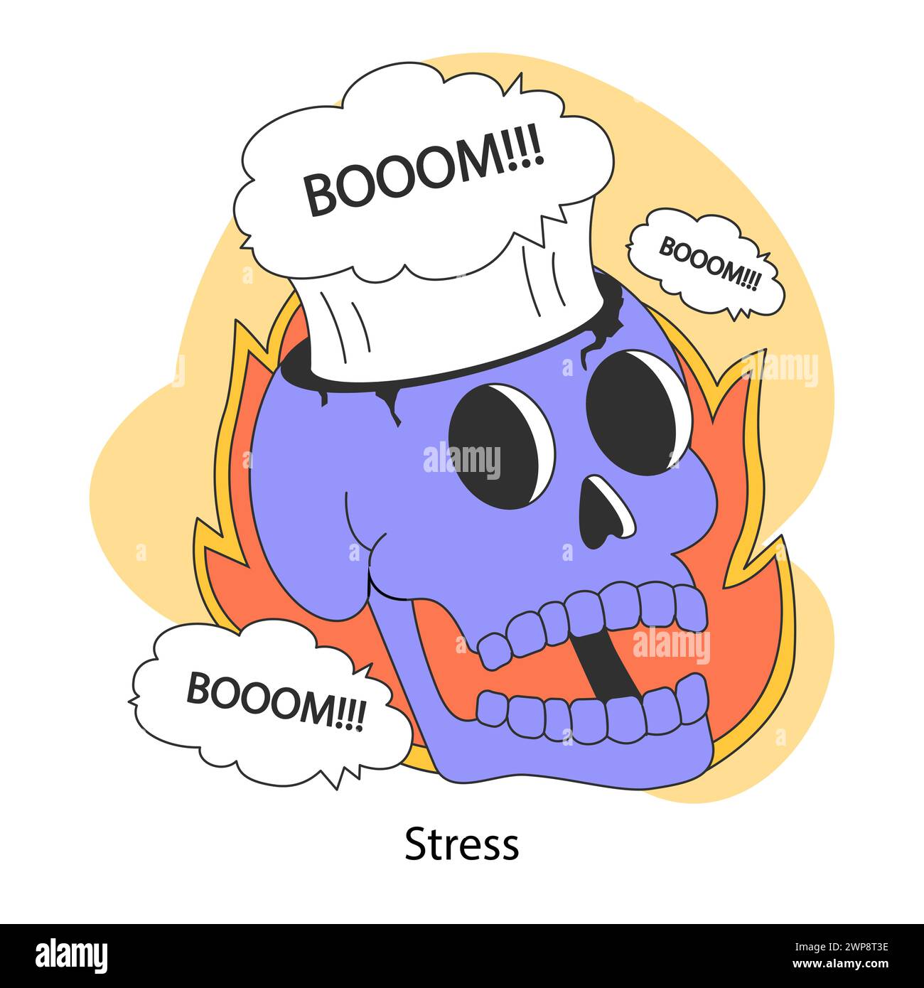 Neurosis. Chronic stress and anxiety mental disorder. Stressed angry ...