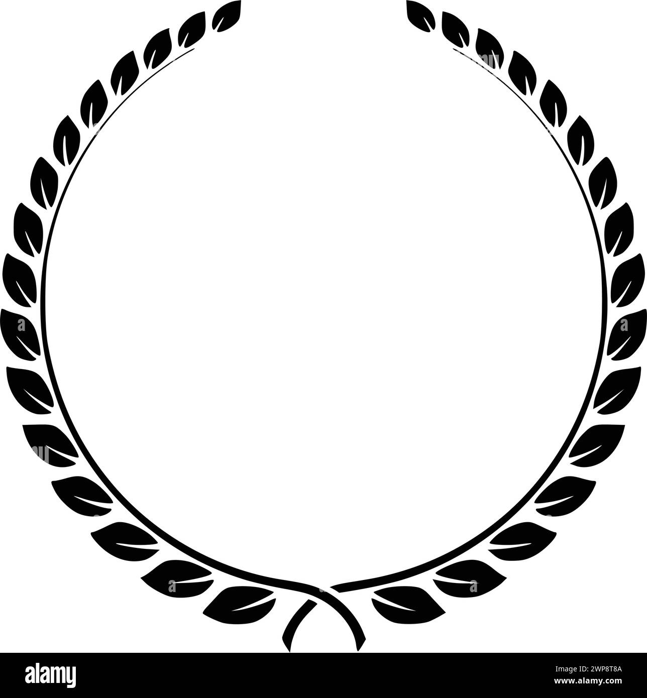 classic round decorative laurel wreath element vector isolated on ...