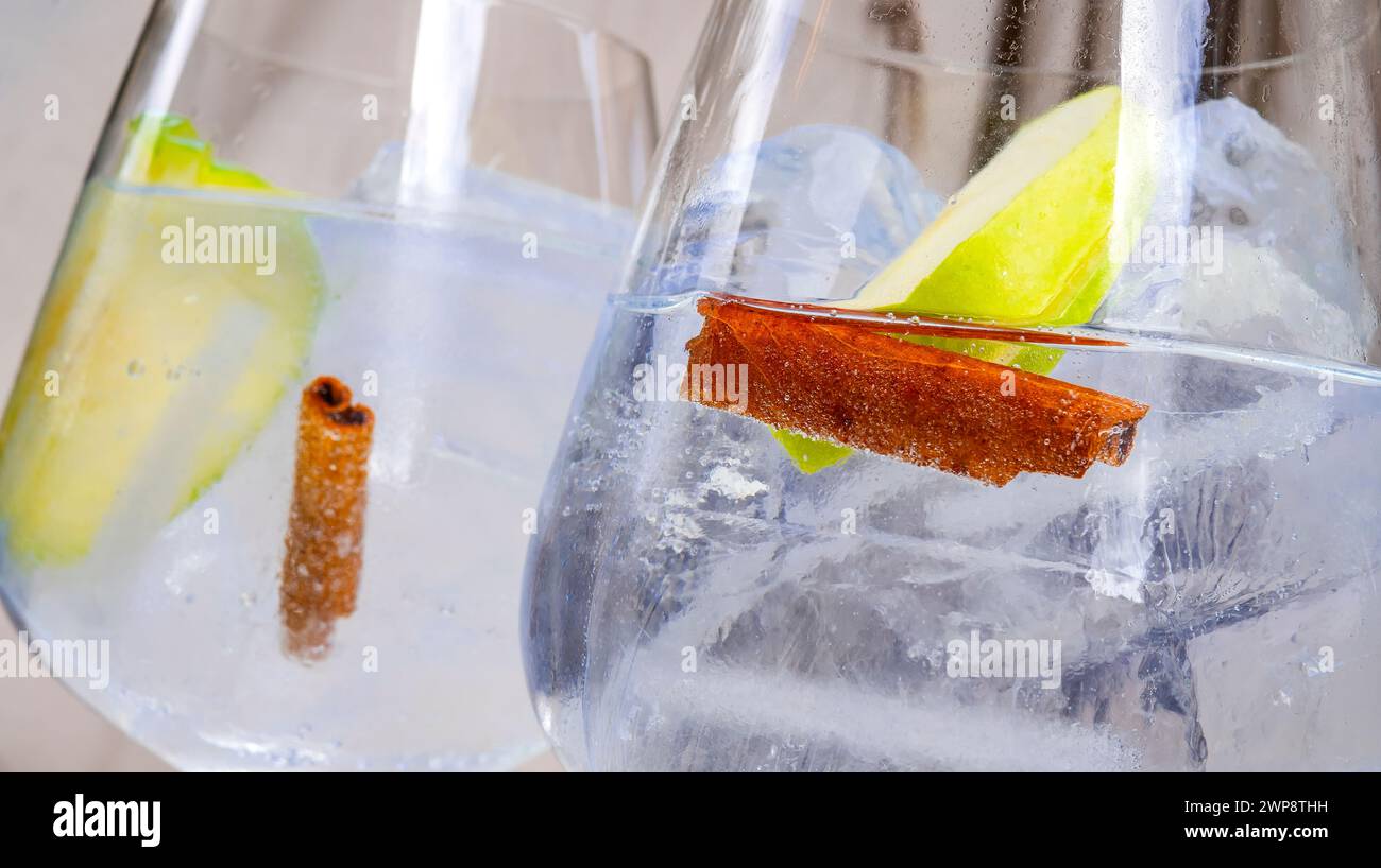 Gin Tonic with Sweet Salty Appetizer Stock Photo - Alamy