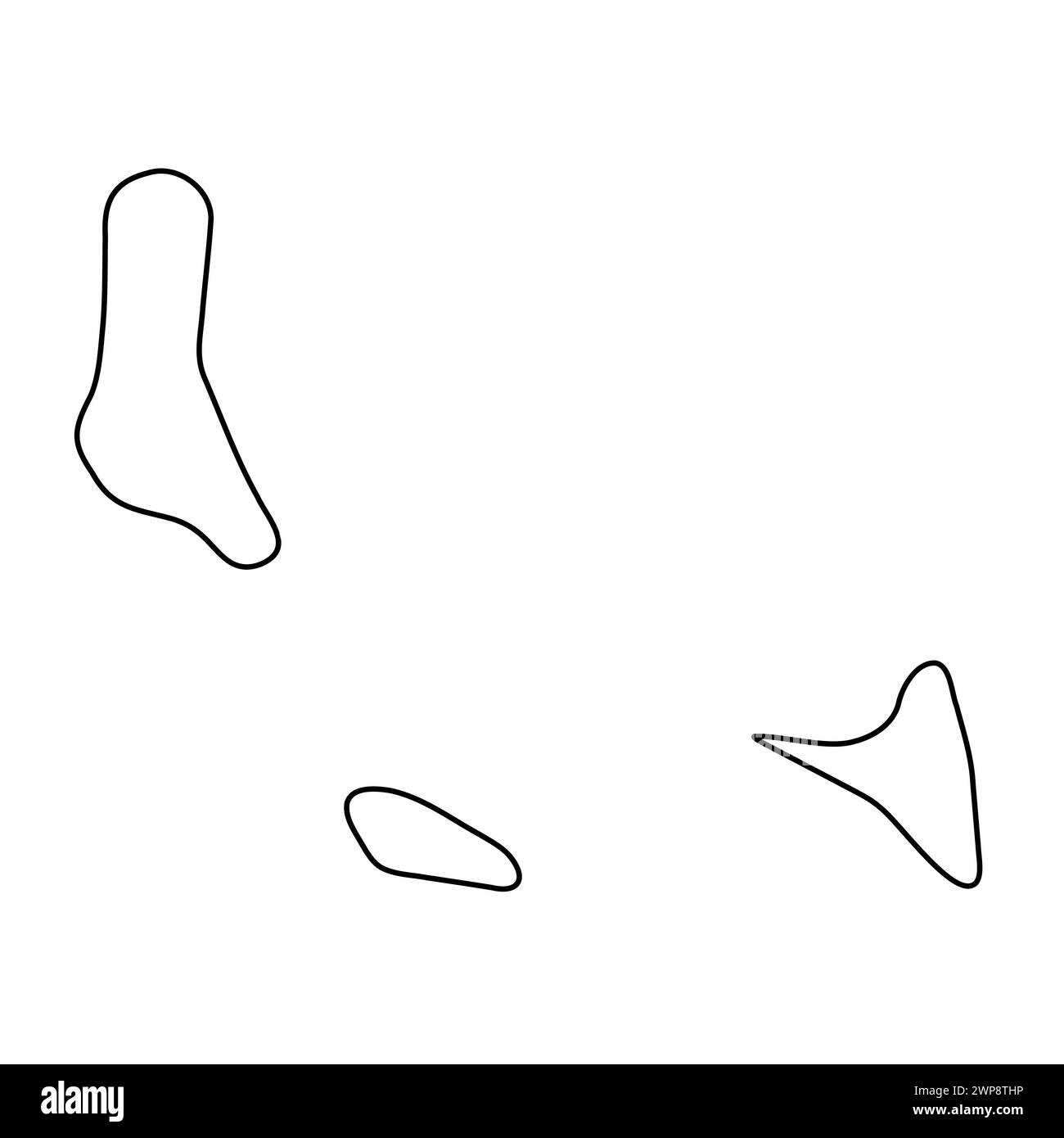Comoros Country Simplified Map Thin Black Outline Contour Simple