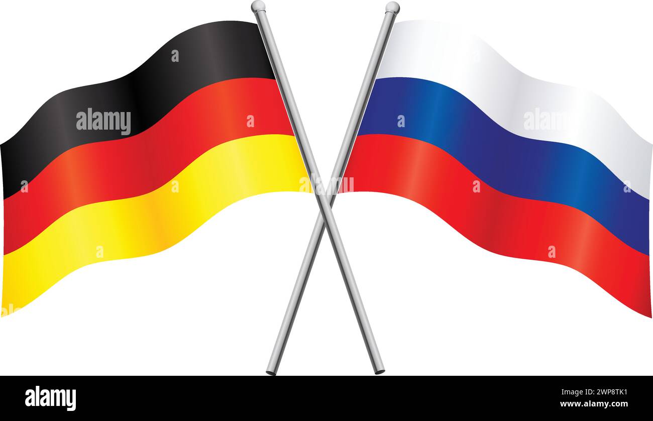 germany and russia flags in relationship alliance or versus conflict ...
