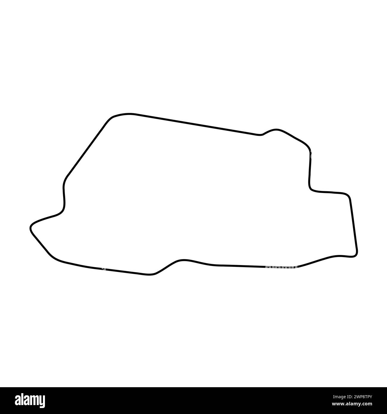 Bhutan country simplified map. Thin black outline contour. Simple vector icon Stock Vector Image ...