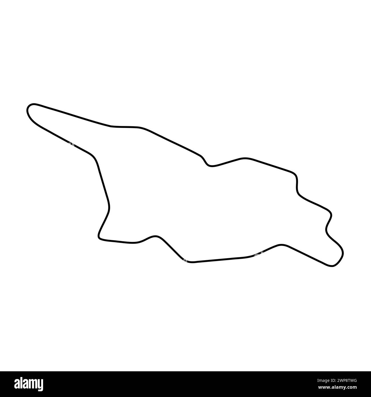 Georgia country simplified map. Thin black outline contour. Simple ...
