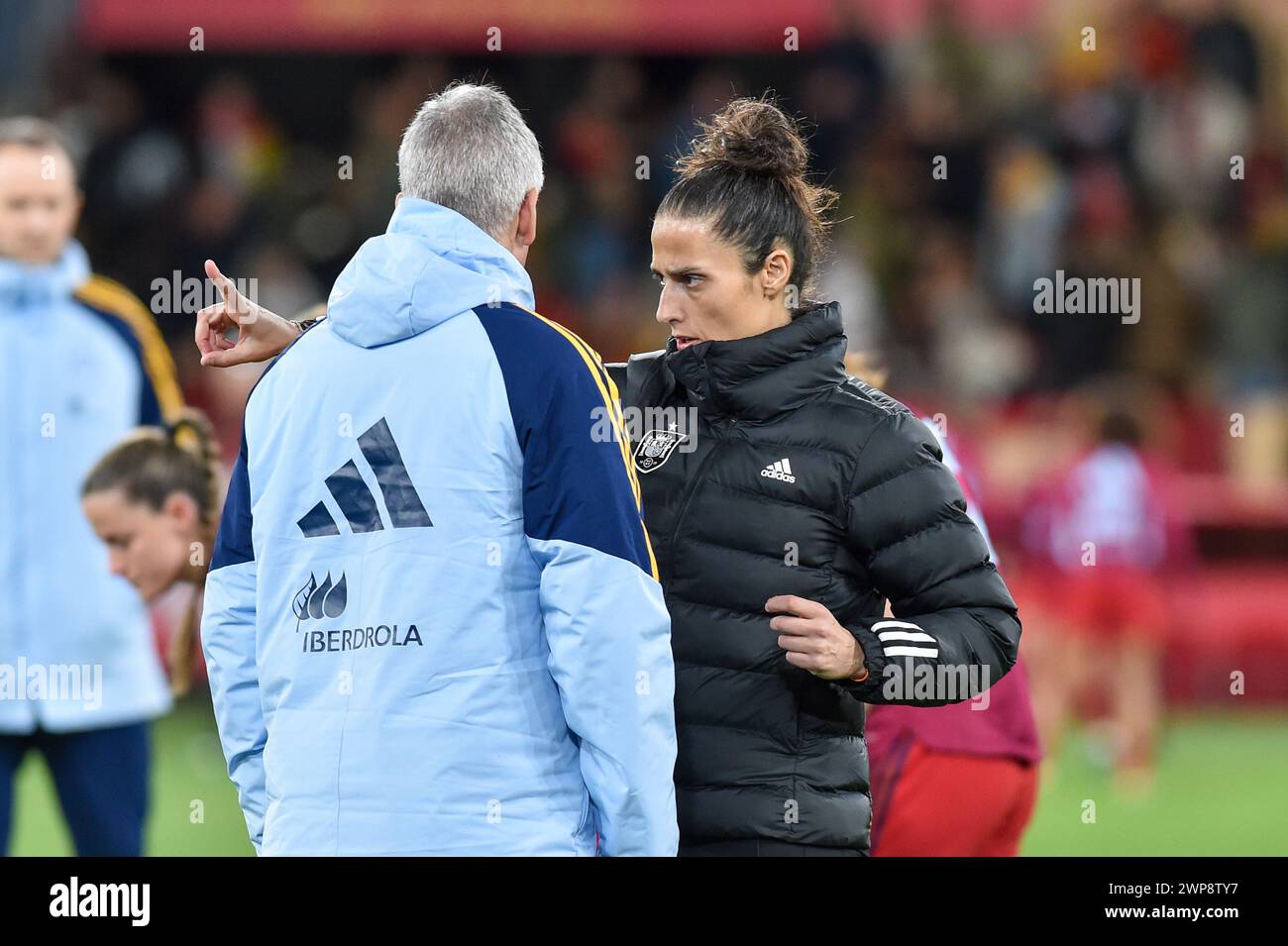 Spanish head Coach Montse Tomé pictured during a female football game ...