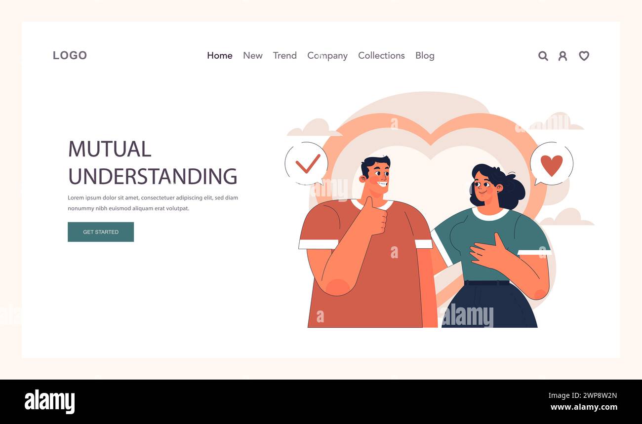 Positive relationships web banner or landing page. Loving family ...