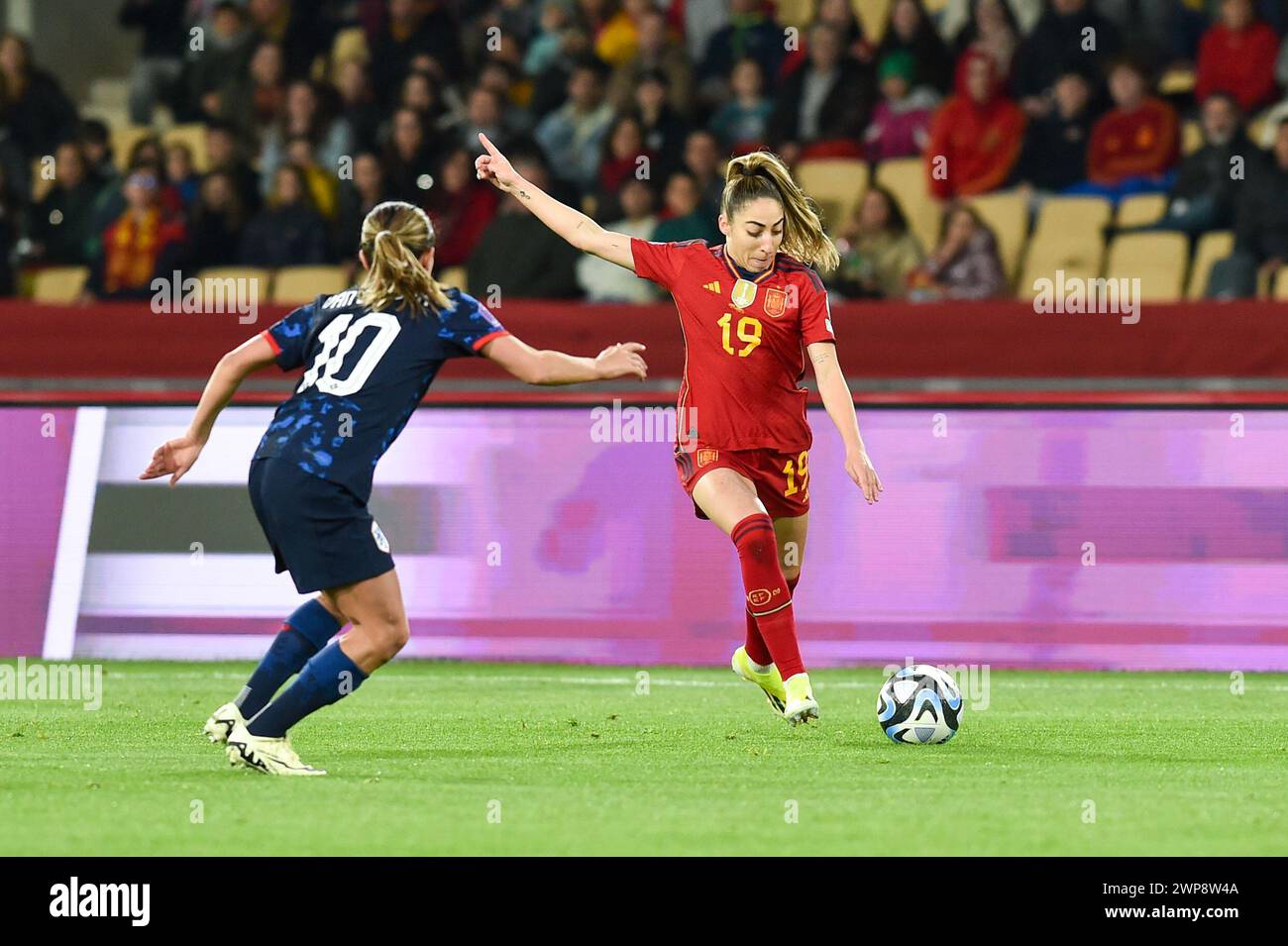 Olga Carmona (19) of Spain pictured during a female football game ...