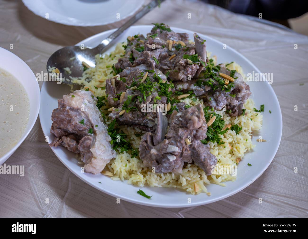 mansaf and jameed served on table, with copy space Stock Photo - Alamy