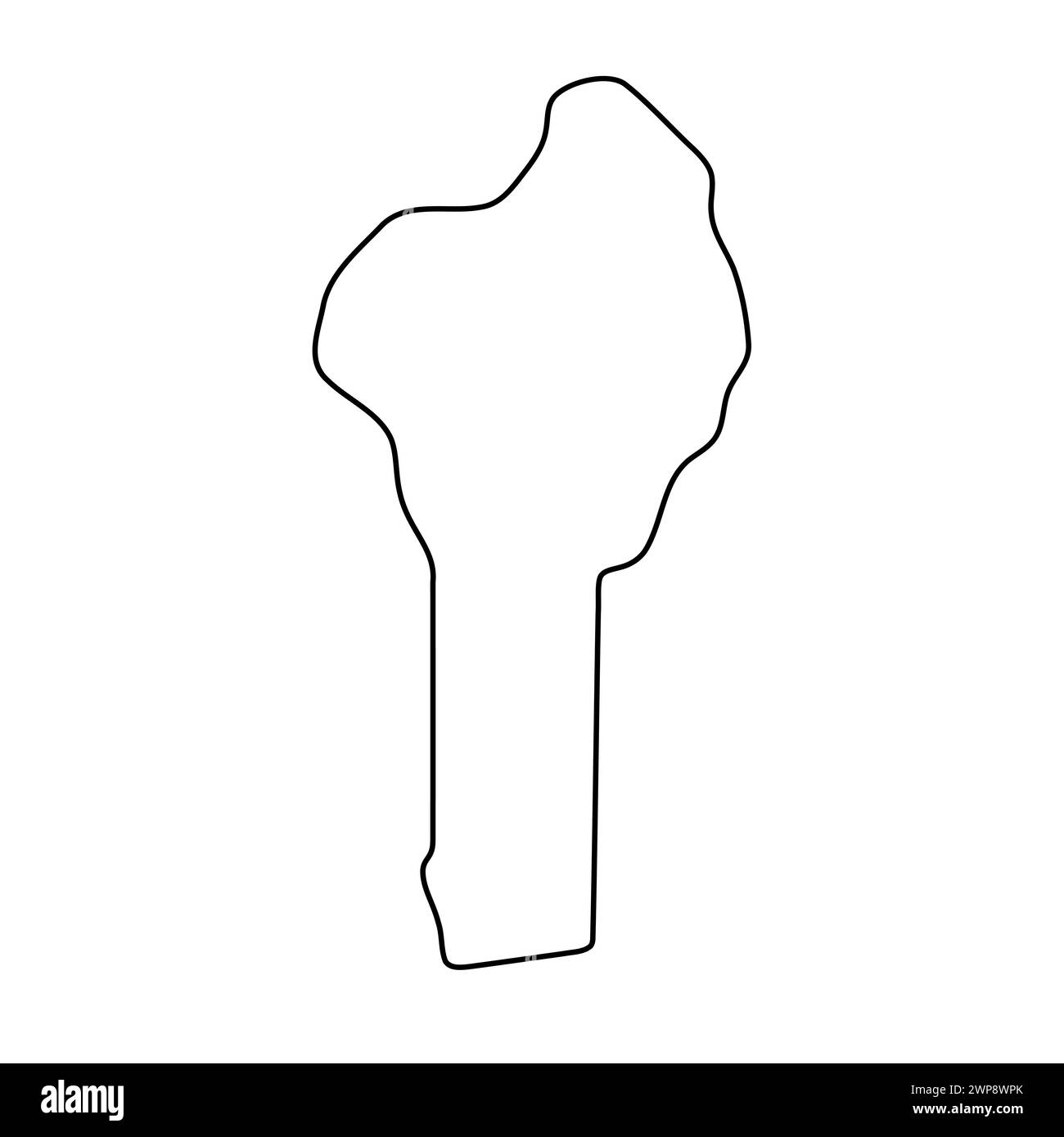 Benin country simplified map. Thin black outline contour. Simple vector icon Stock Vector Image ...