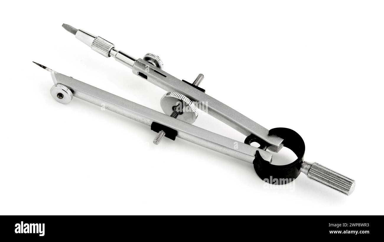 Drawing Compass Silhouette on White Backgound Stock Photo - Alamy