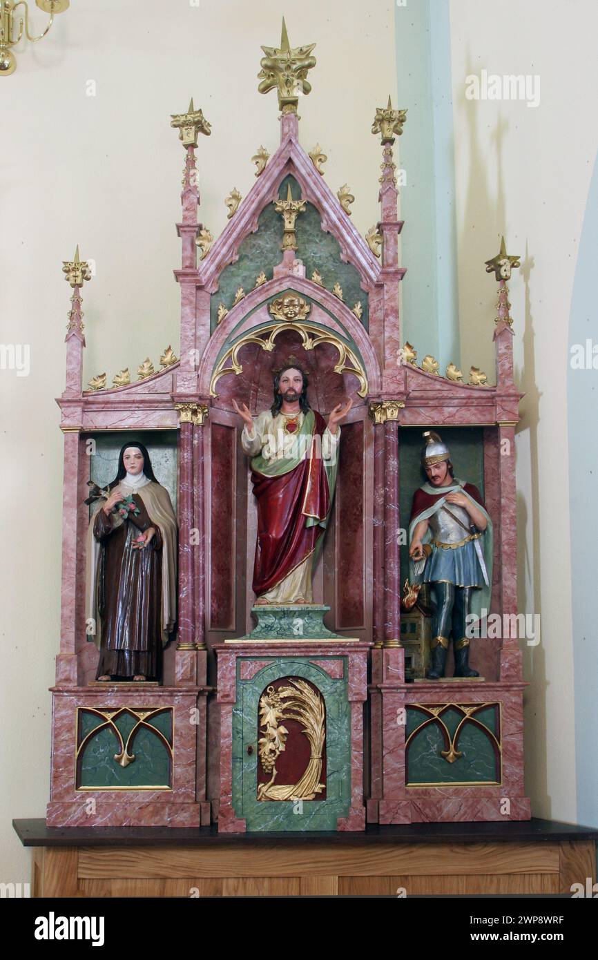 Altar of Sacred Heart of Jesus in the parish church of Saint Luke in ...