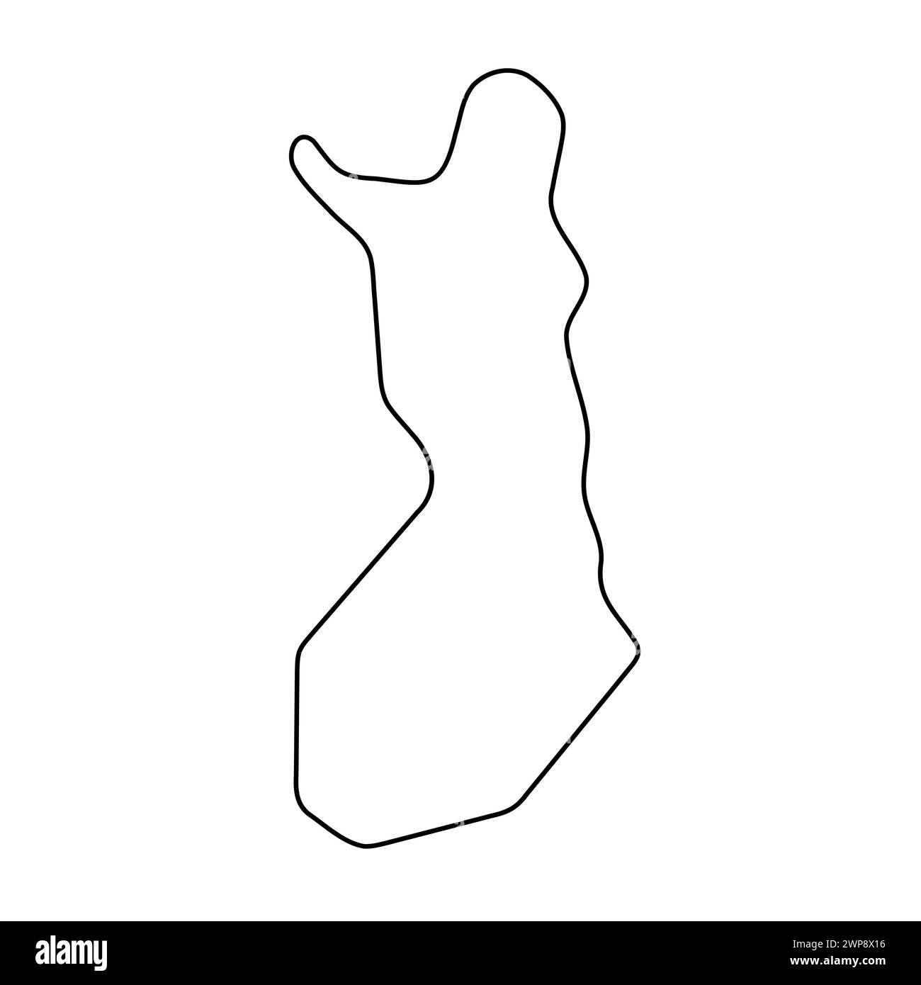 Finland country simplified map. Thin black outline contour. Simple vector icon Stock Vector ...