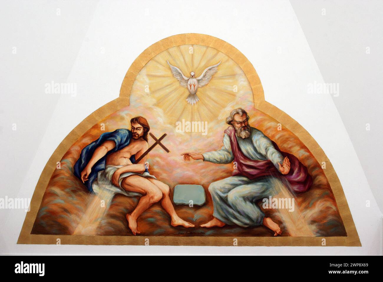 Holy Trinity, painting on the high altar in the parish Church of the ...