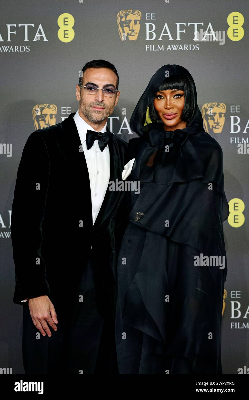 Naomi Campbell (R) and Mohammed Al Turki attend the 2024 EE BAFTA Film ...