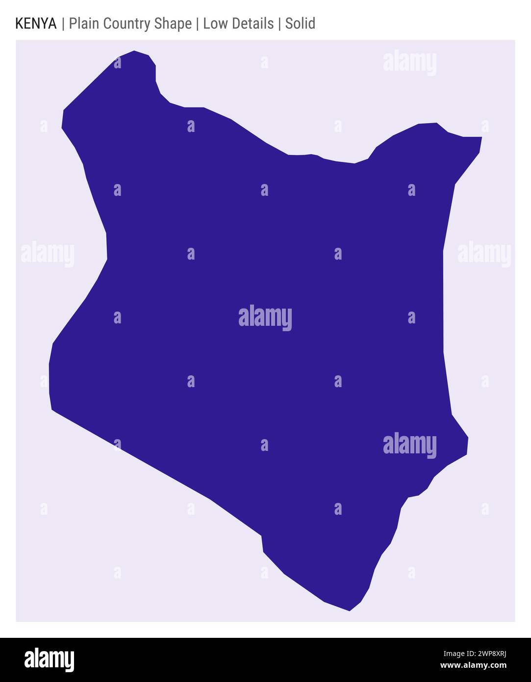 Kenya plain country map. Low details. Solid style. Shape of Kenya ...
