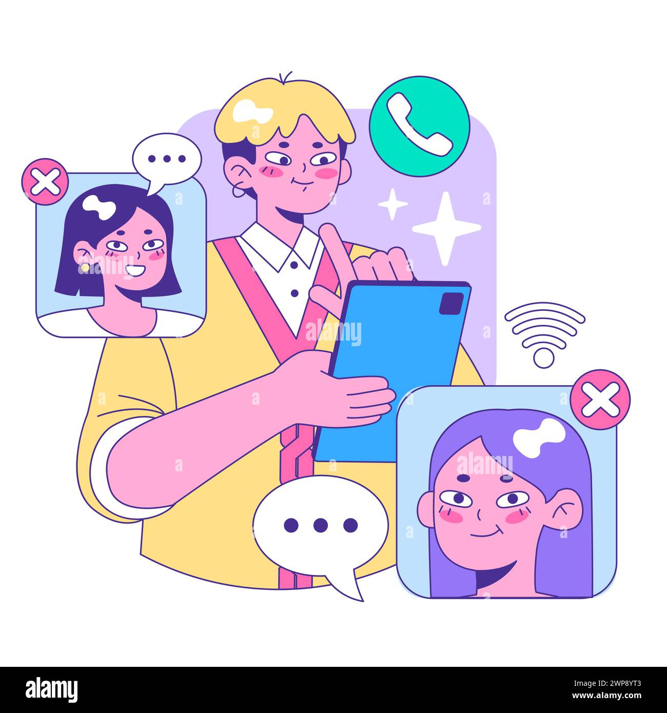 Animated mobile chat interface vector hi-res stock photography and ...