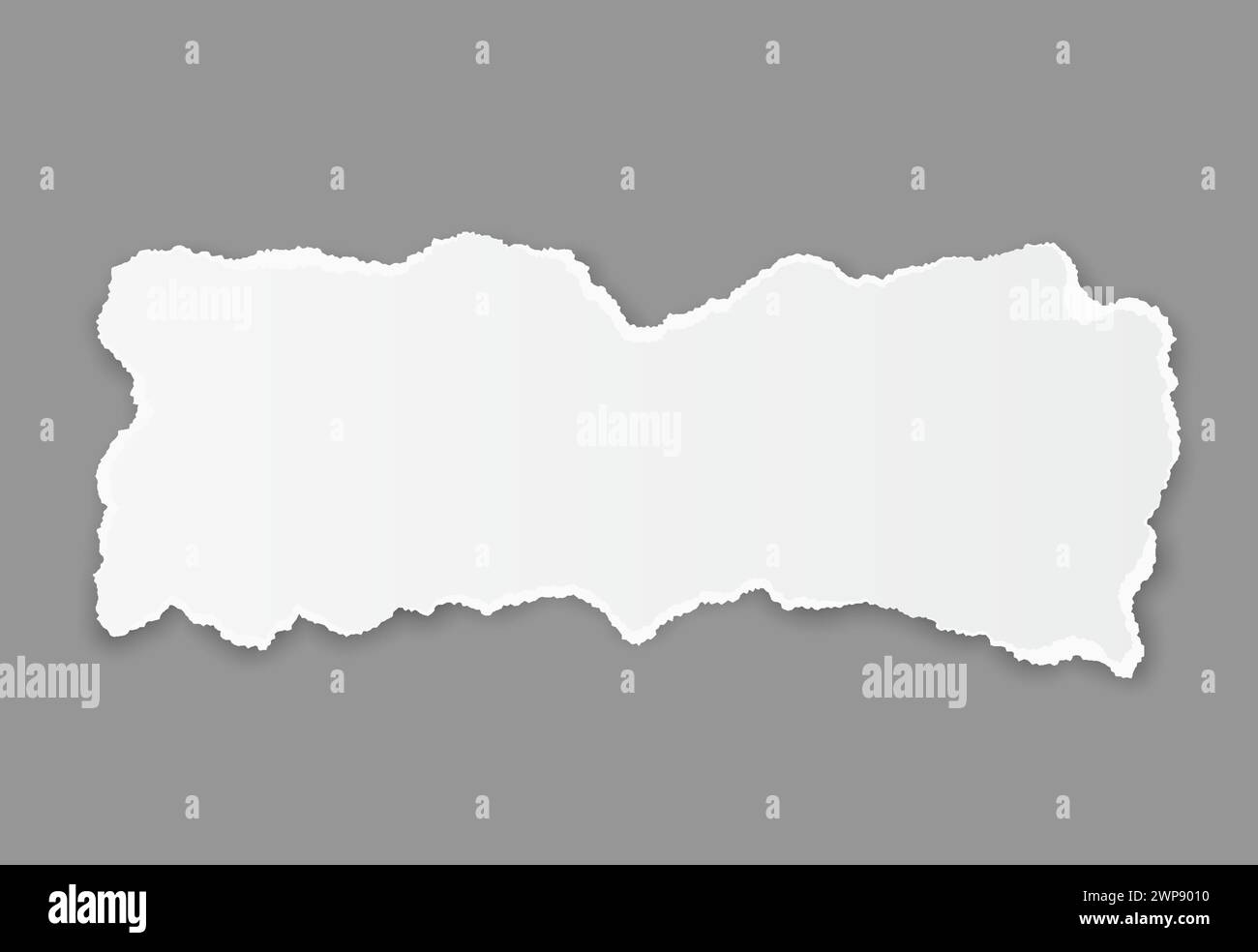Empty ripped paper piece realistic vector illustration. Blank note ...