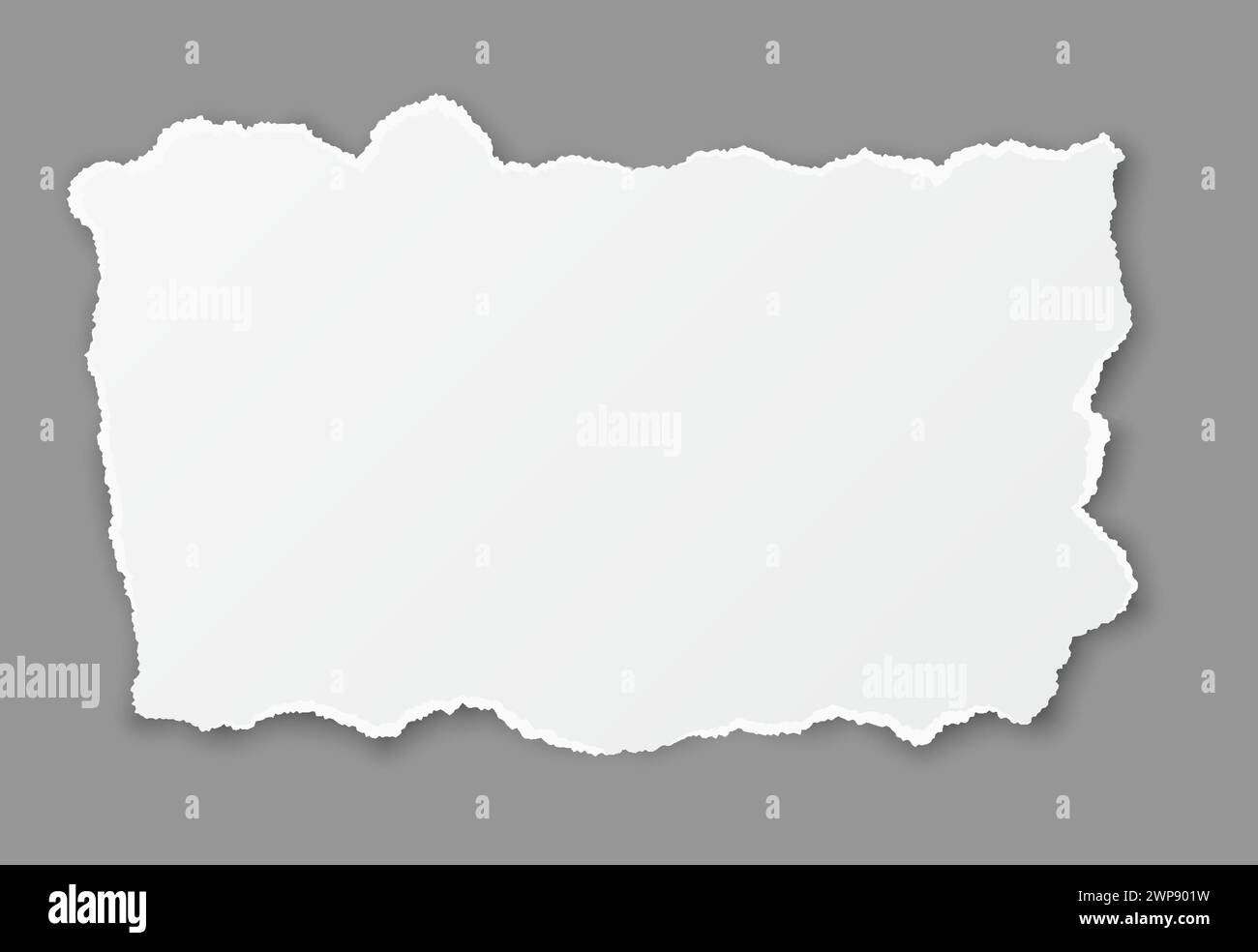 Empty ripped paper piece realistic vector illustration. Blank note ...