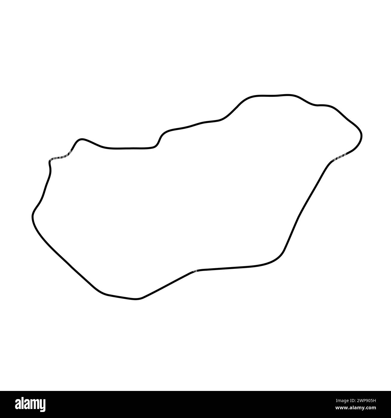 Hungary country simplified map. Thin black outline contour. Simple vector icon Stock Vector ...