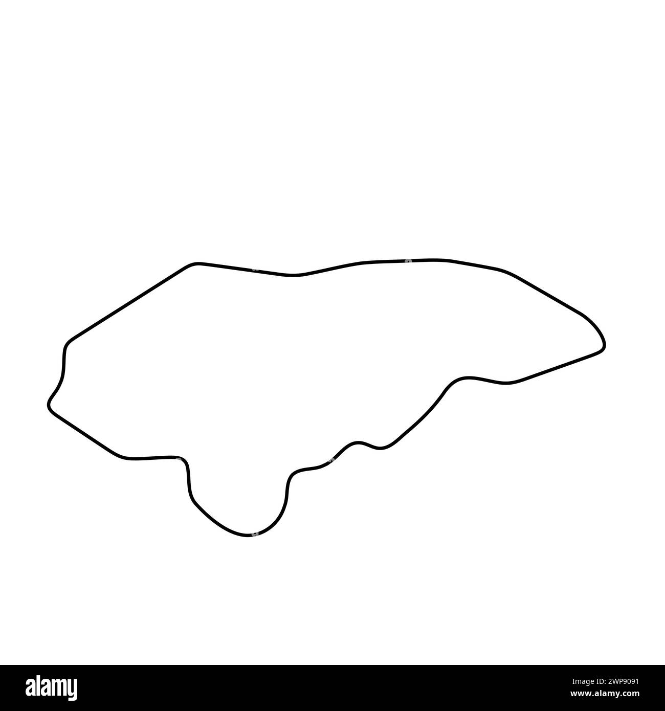 Honduras country simplified map. Thin black outline contour. Simple vector icon Stock Vector ...