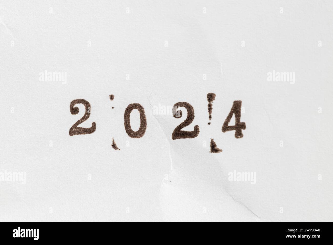 Ink stamp 2024 number isolated on white paper background Stock Photo ...