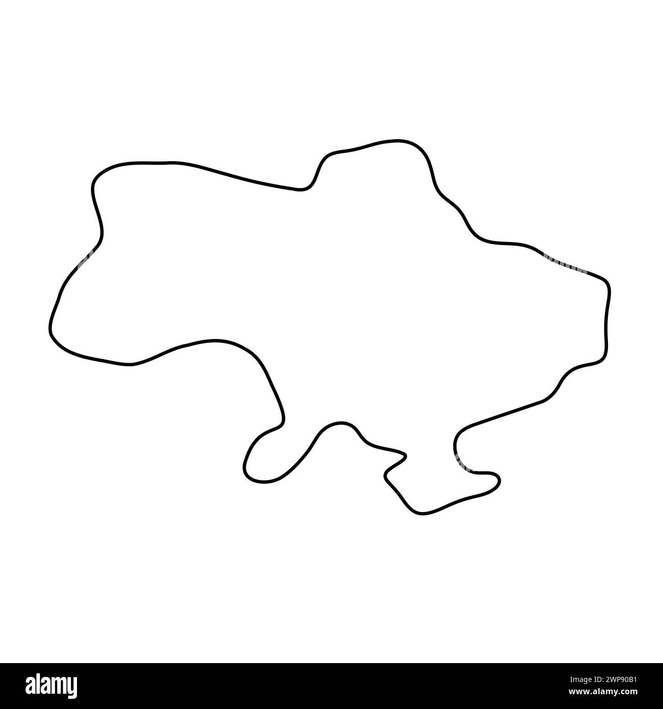 Ukraine map outline smooth country shape map vector hi-res stock ...