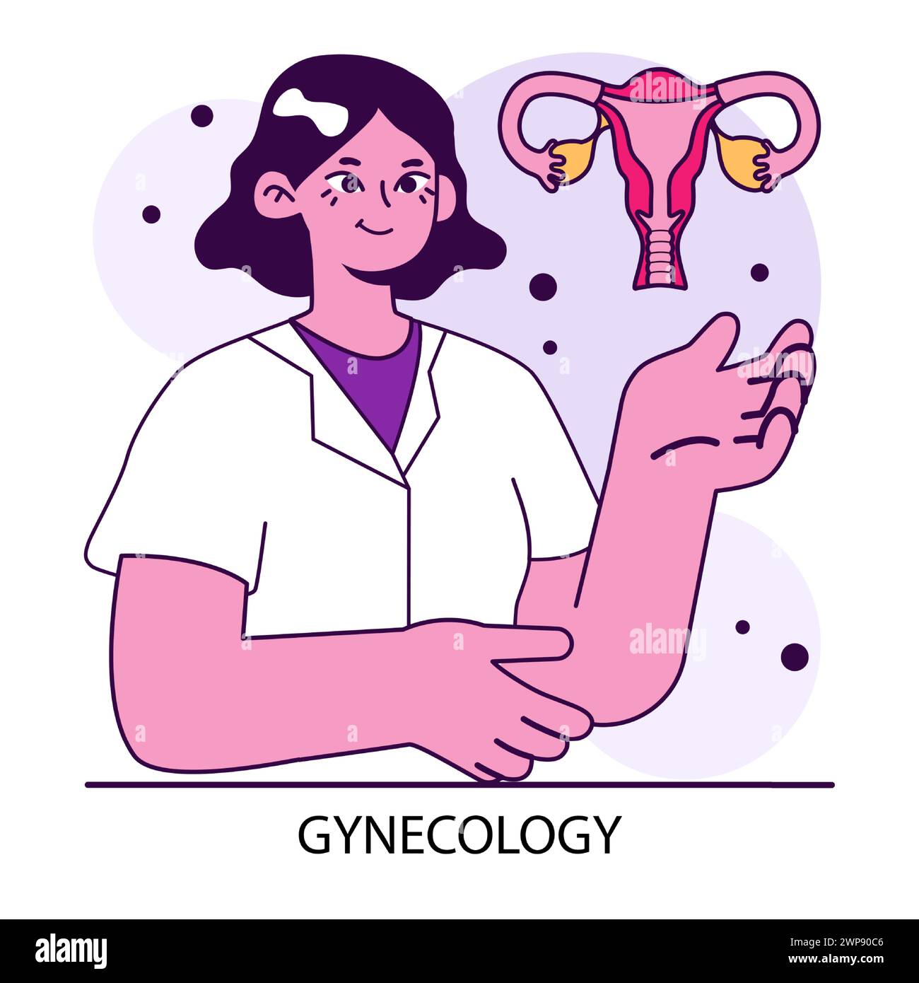 Gynecology, Women's health. Gynecologist study uterus. Human anatomy ...