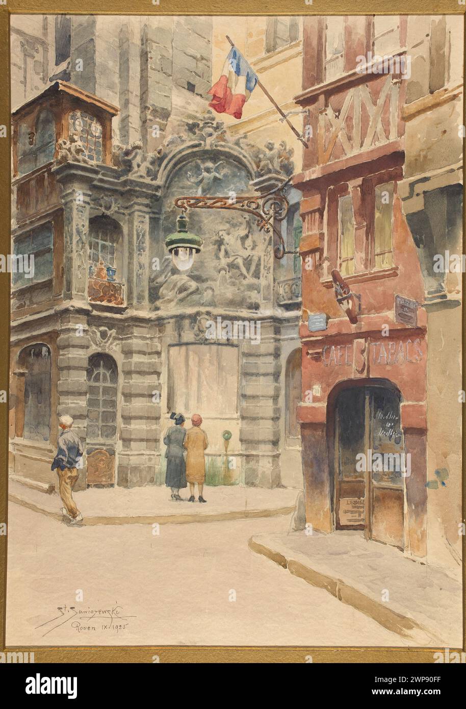 Du Gros-Horloge fountain in Rouen; Sawiczewski, Stanis AW (1866-1943 ...