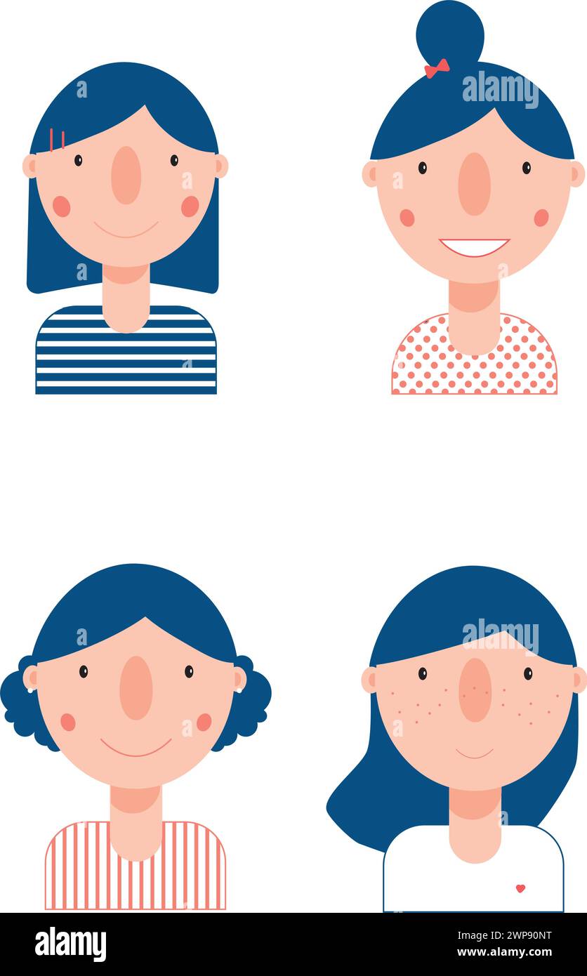This is a cute girl character drawn in colour, vector illustration ...