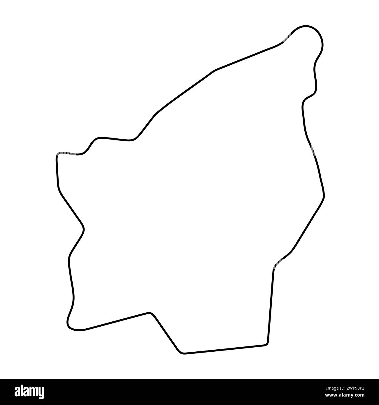 San Marino Country Simplified Map Thin Black Outline Contour Simple