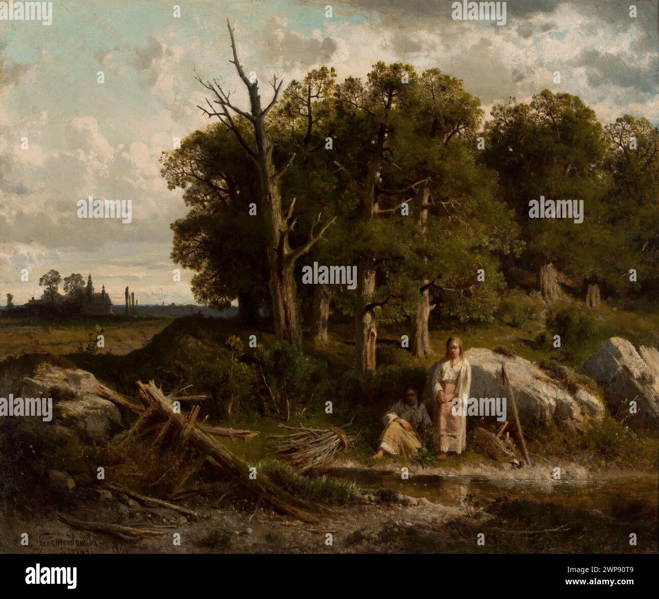 trees, rural girls, boulders, summer, landscapes with relay, message ...