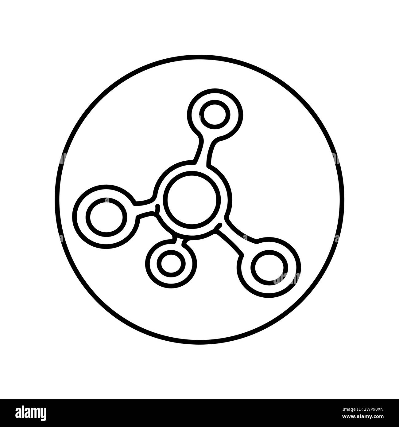 Molecules Color Line Icon Microorganisms Microbes Bacteria Vector Isolated Element Editable