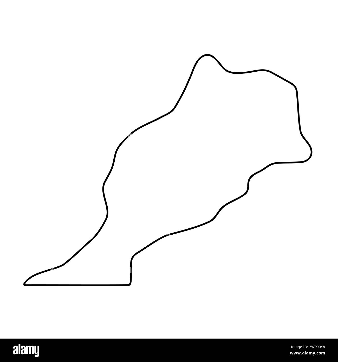 Morocco country simplified map. Thin black outline contour. Simple vector icon Stock Vector ...