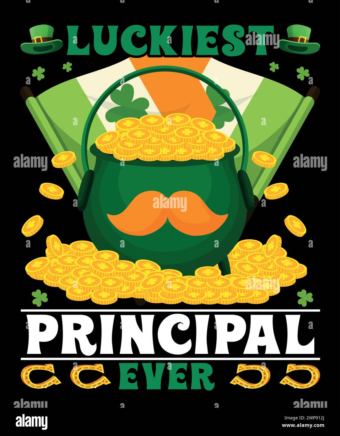 St Patricks Day T Shirt Design For Man Woman Luckiest Principal Eve