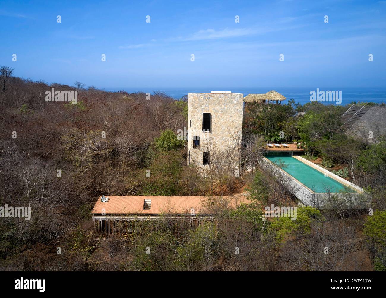Aerial View. Casa Cometa, Mazunte, Mexico. Architect: Mauricio Rocha ...