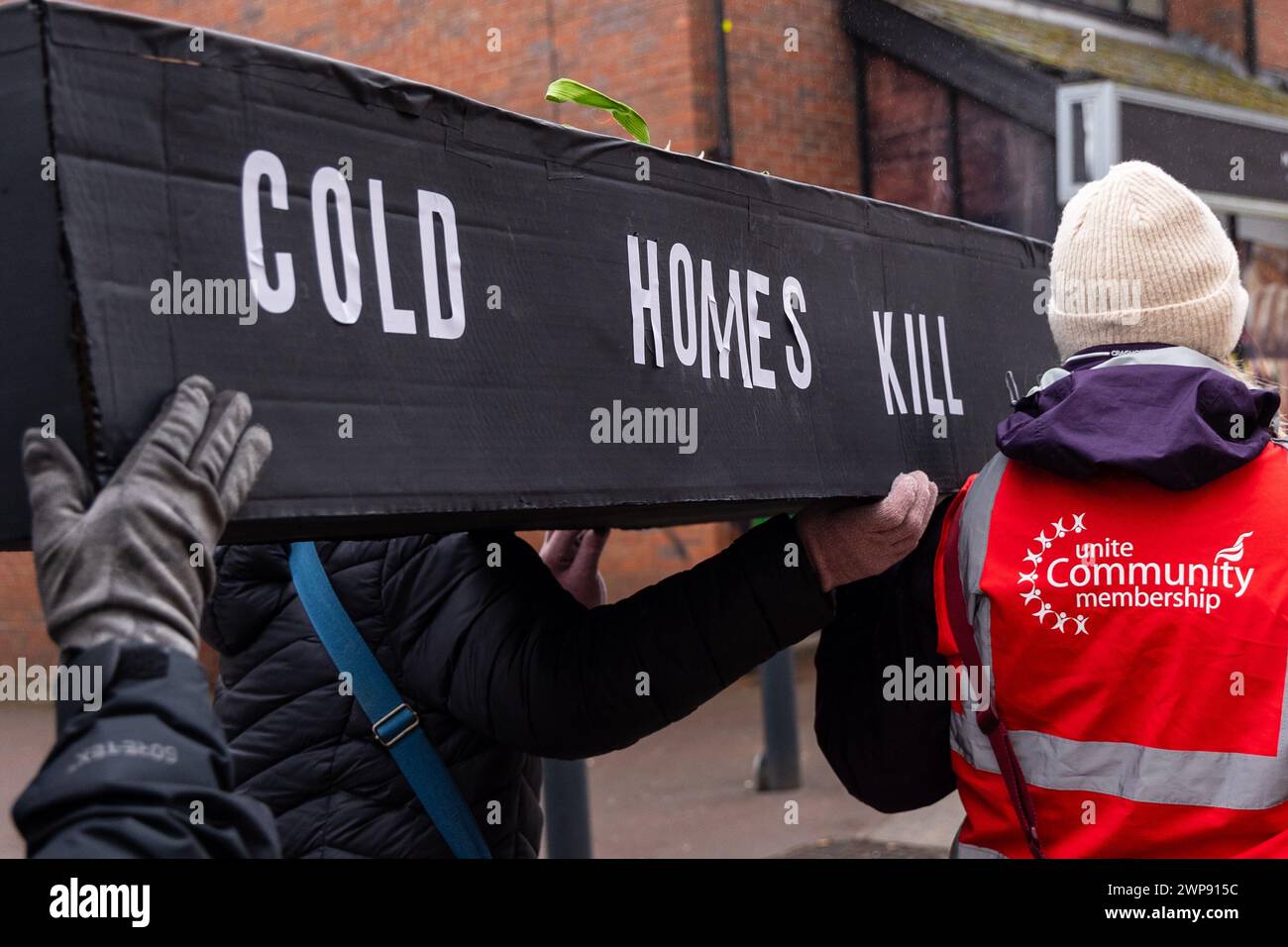 Leeds, UK, 06 March 2024, Unite the Union Energy for All protest ...