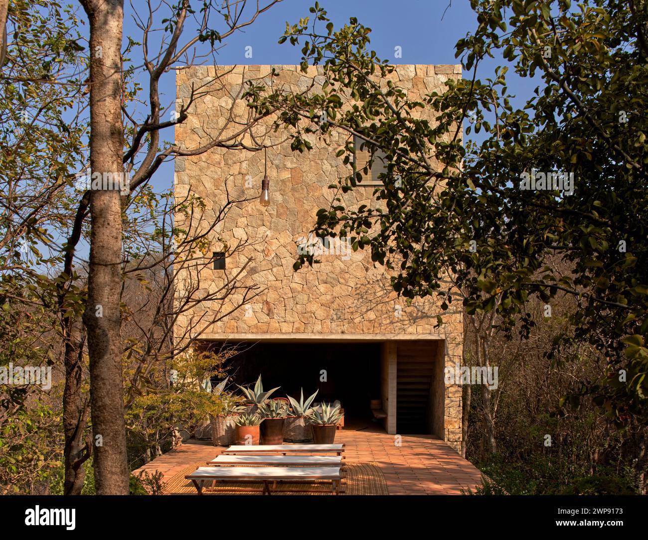 Tower Suite block. Casa Cometa, Mazunte, Mexico. Architect: Mauricio Rocha with Gabriela ...