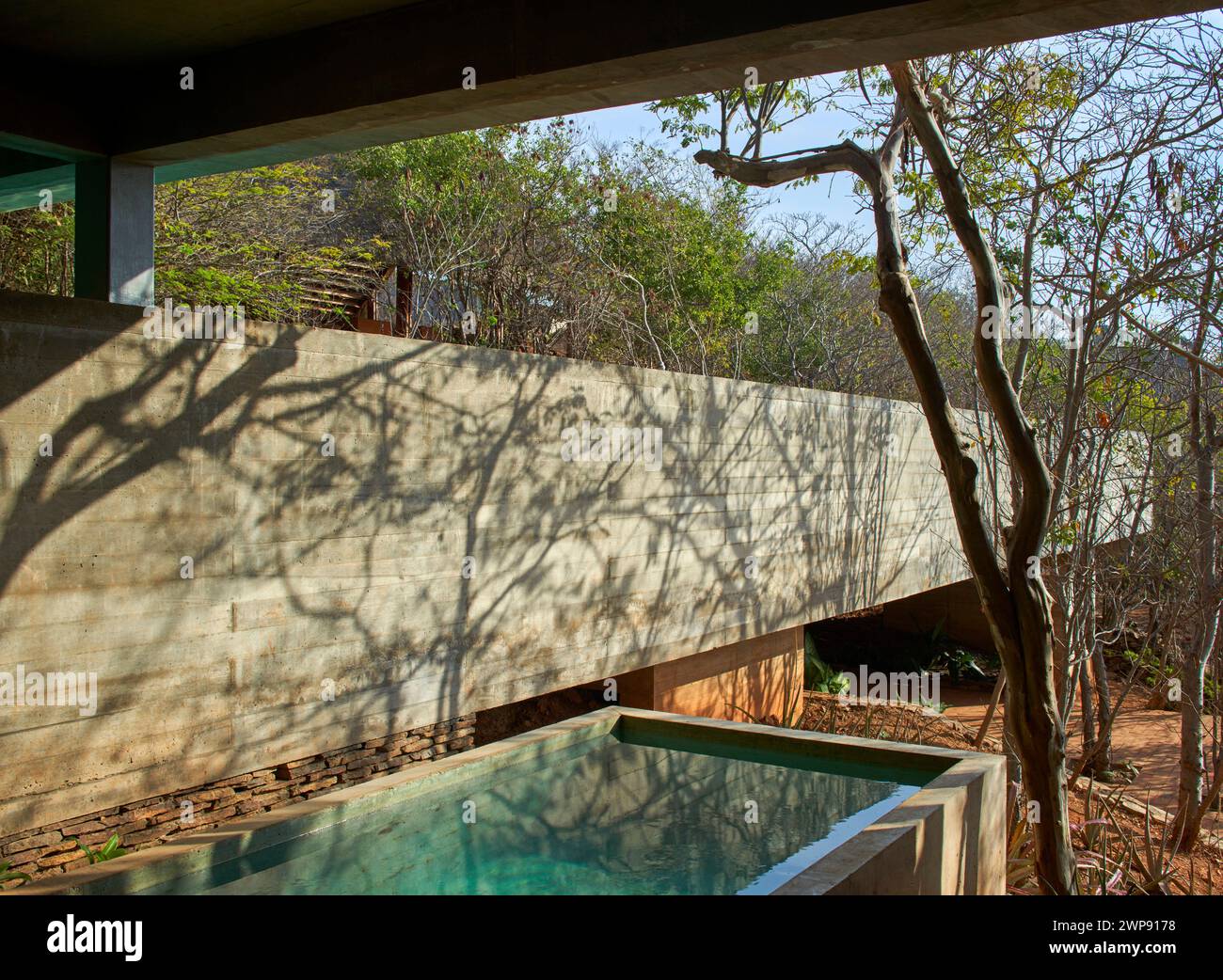 Brutal Bath in Lower suite. Casa Cometa, Mazunte, Mexico. Architect ...