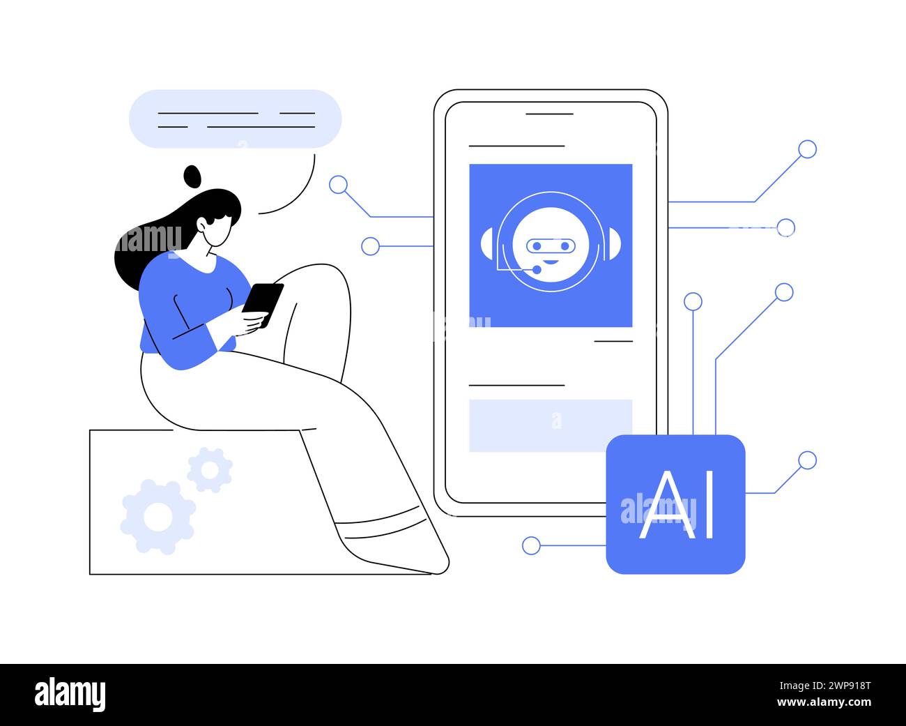 Ai Enhanced Chatbots For Customer Support Abstract Concept Vector Illustration Stock Vector