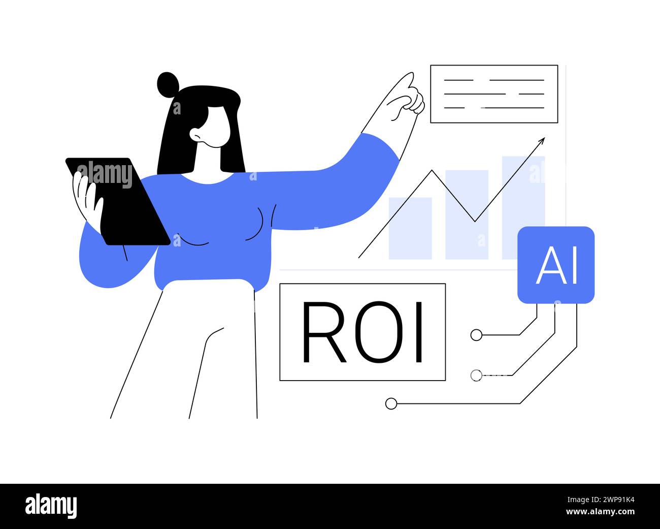 ROI and Attribution Analysis with AI abstract concept vector ...