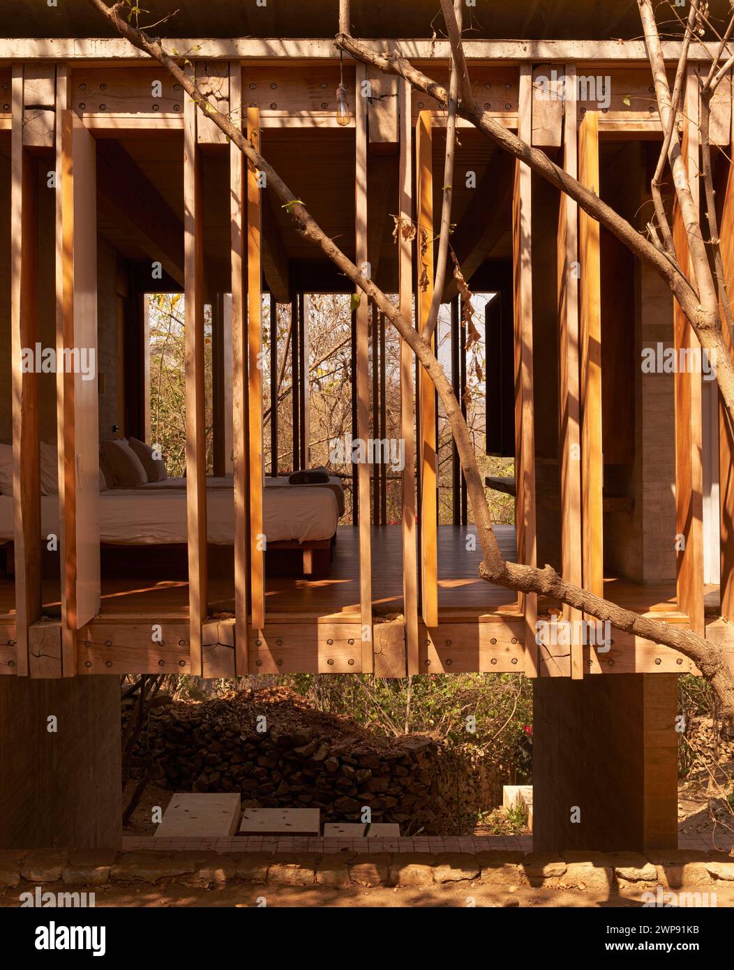 Guest wing. Casa Cometa, Mazunte, Mexico. Architect: Mauricio Rocha ...