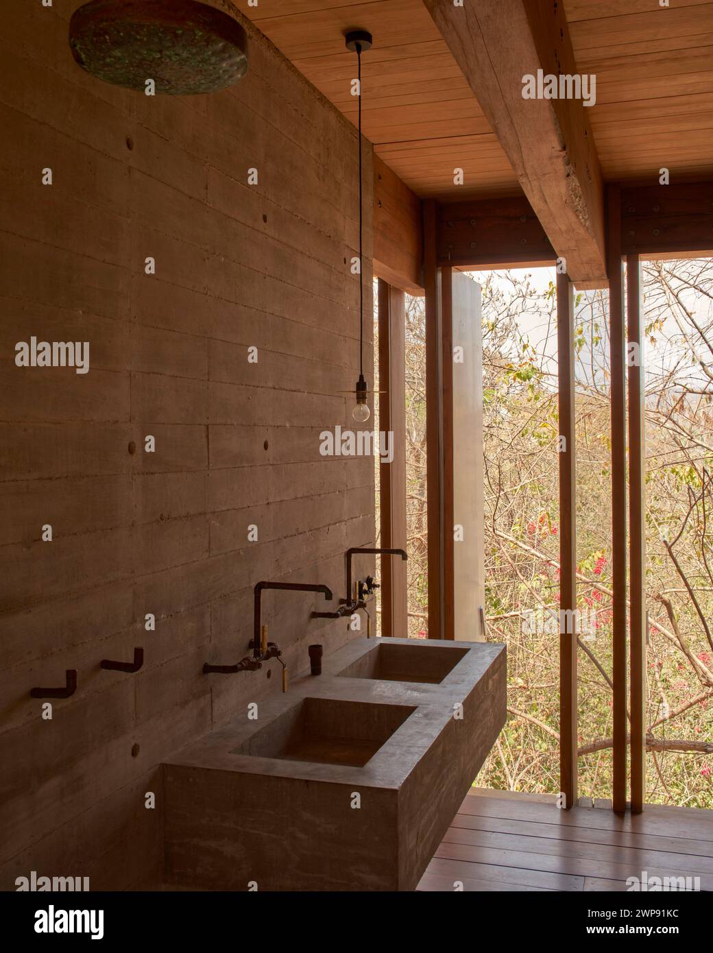 Guest wing bathroom. Casa Cometa, Mazunte, Mexico. Architect: Mauricio ...