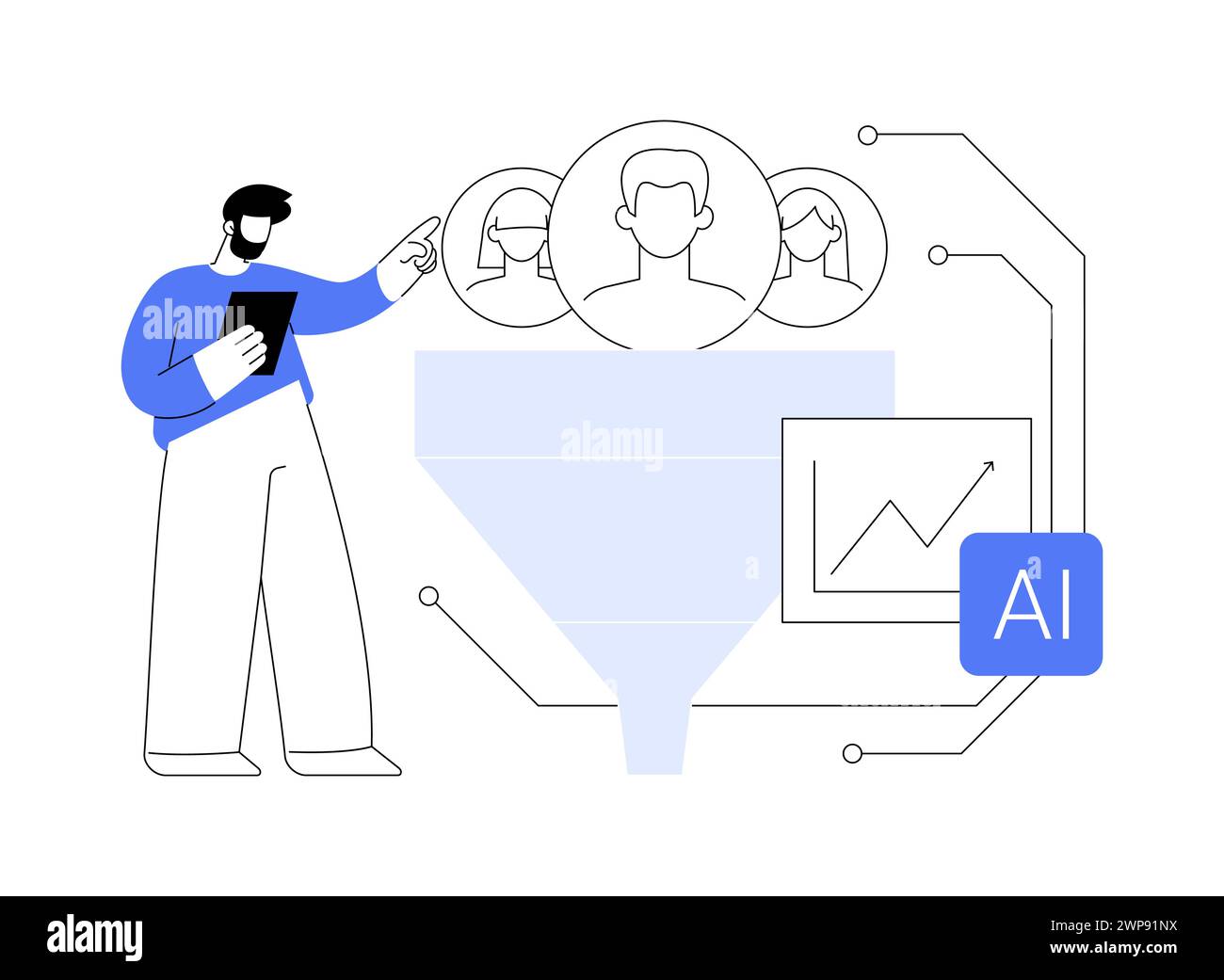 AI-Enhanced Sales Funnel Optimization abstract concept vector ...