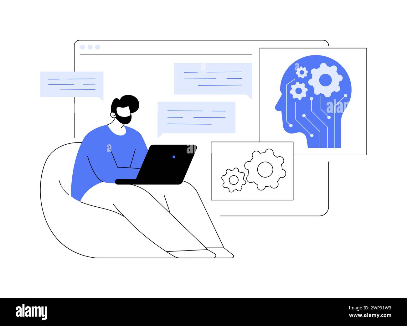 AI-Enhanced Chatbot Interactions abstract concept vector illustration ...