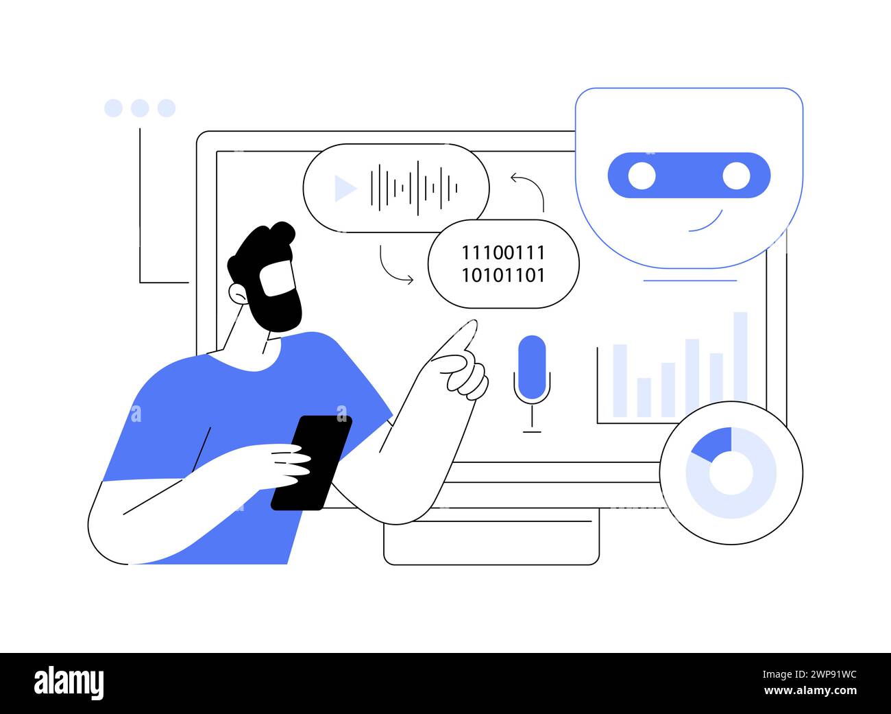 Text Data Analysis with NLP abstract concept vector illustration Stock ...