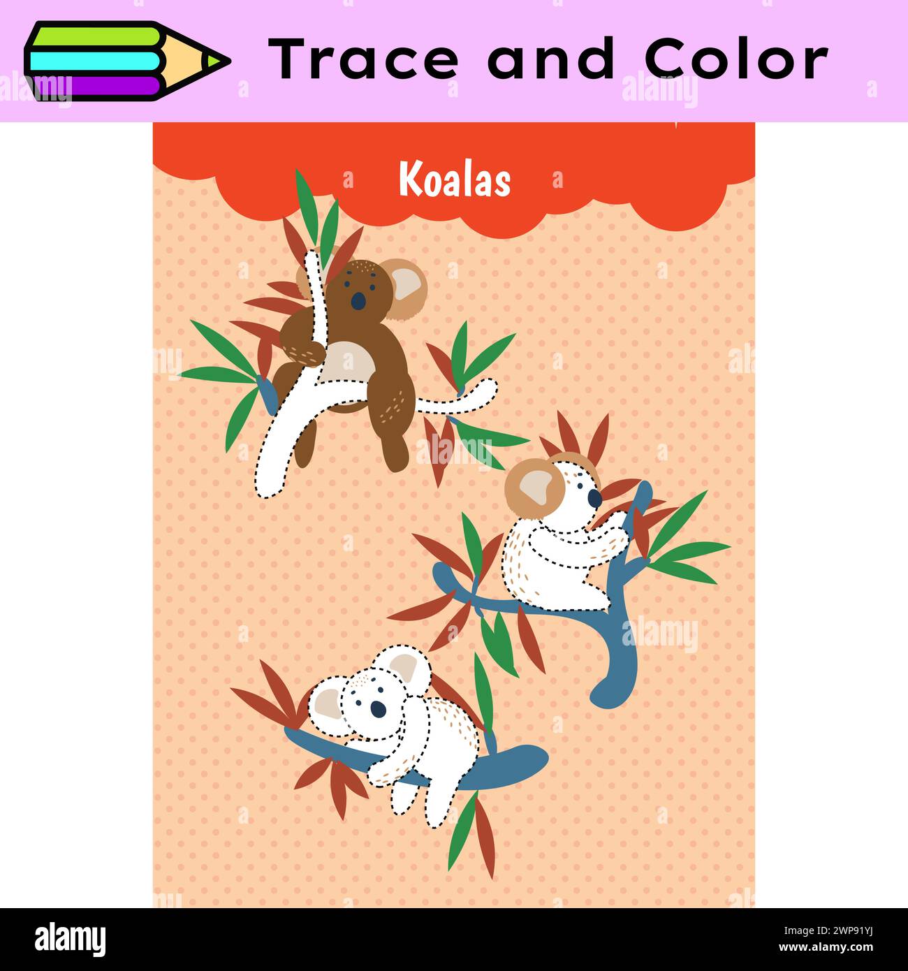 Pen tracing lines activity worksheet for children. Pencil control for ...