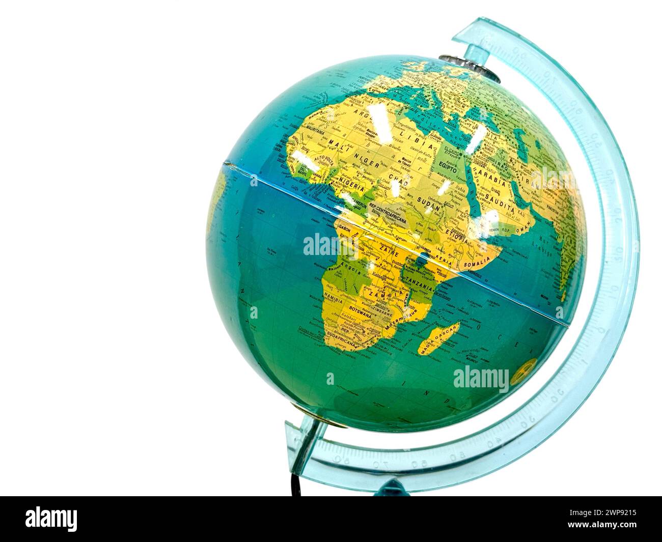 A model of world globe isolated on white background Stock Photo - Alamy